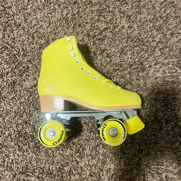 C7 | Shoes | New Bright Yellow Leather Roller Skates | Poshmark
